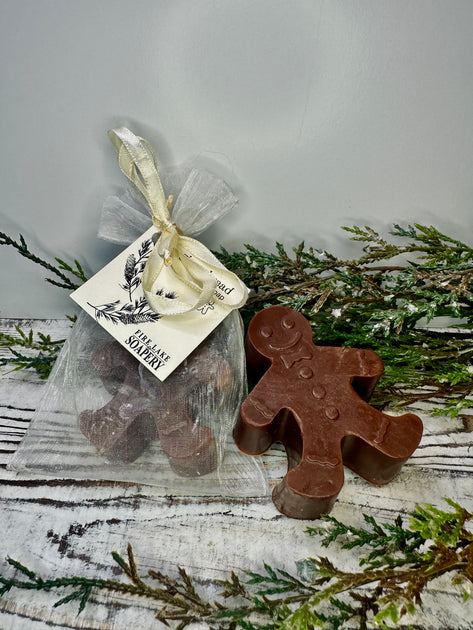 Gingerbread Man Soap in Bag | Fire Lake Soapery